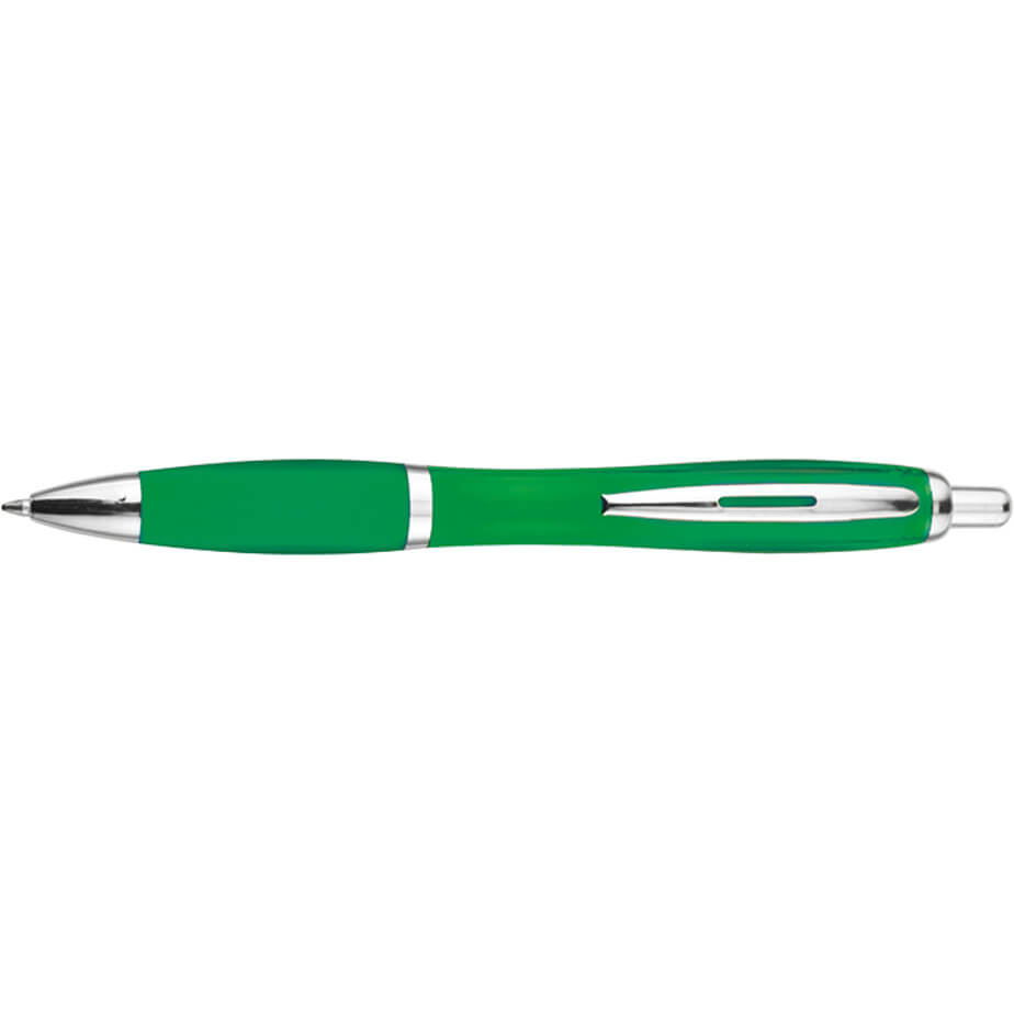 Curved Design Ballpoint Pen with Coloured Barrel | Brandability