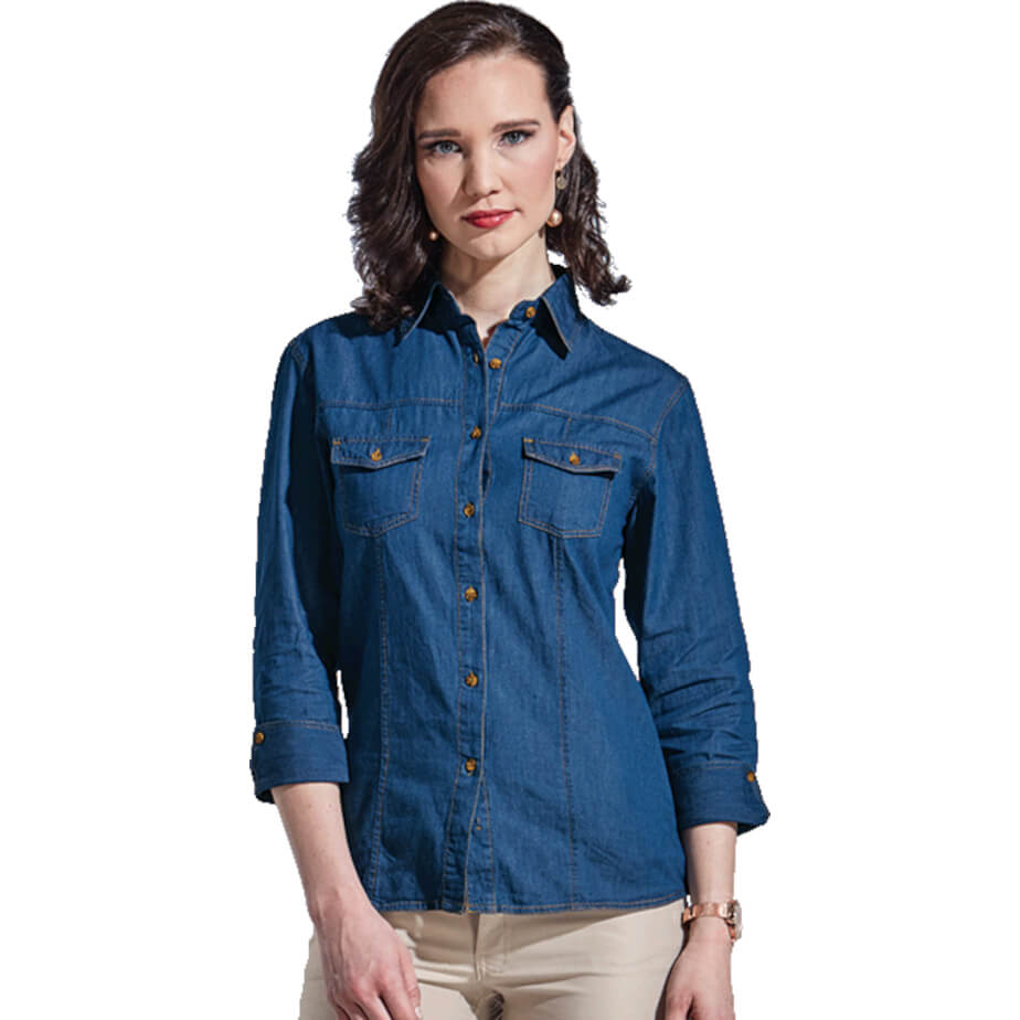 Ladies Denver Denim Blouse | Brandability