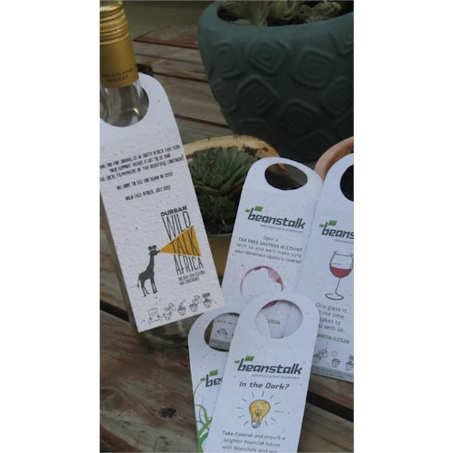 Plantable Paper Bottle Neck Tags | Brandability