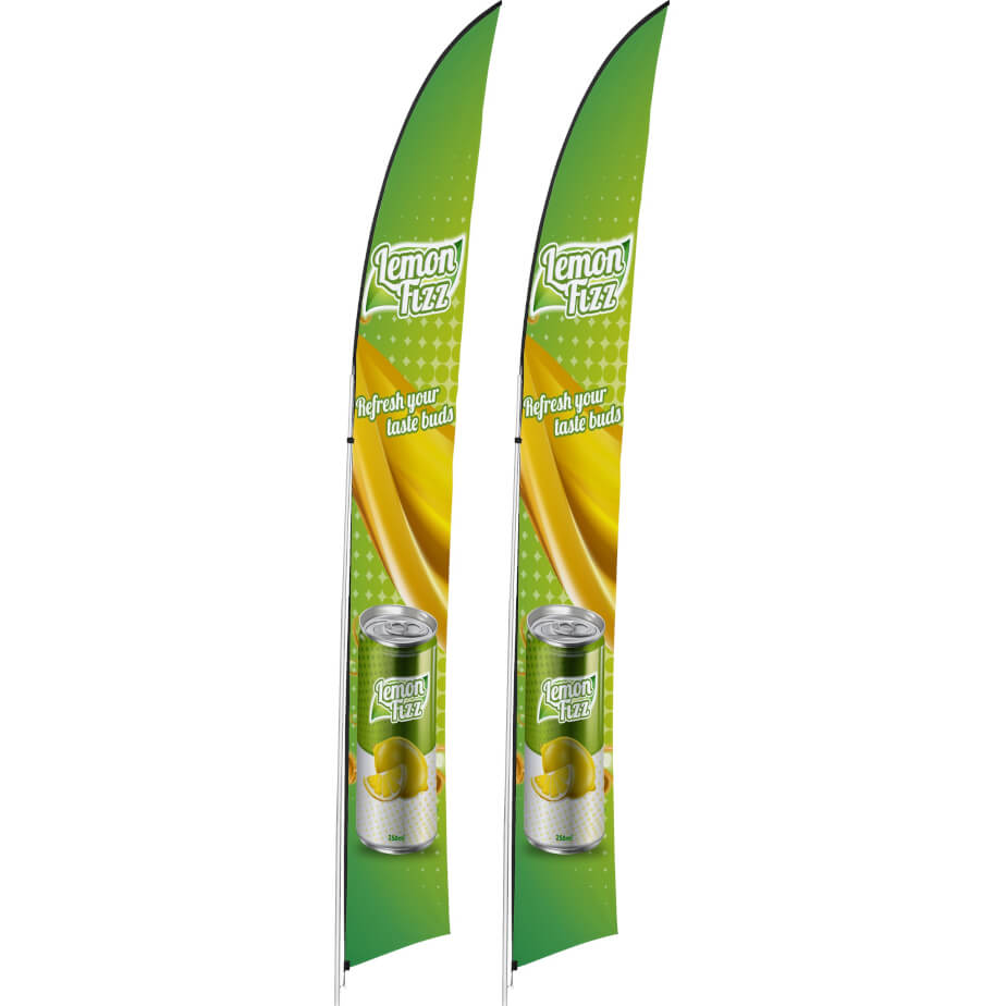 Legend 4m Arcfin Single-Sided Flying Banner - Set Of 2 | Brandability