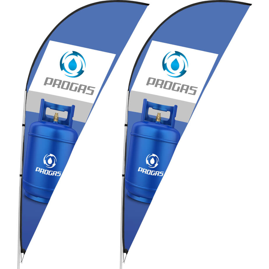 Legend 3m Sharkfin Single-Sided Flying Banner - Set Of 2 | Brandability