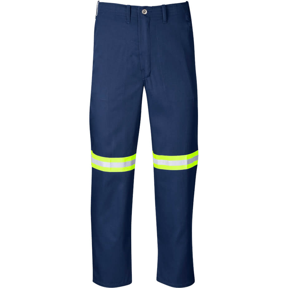 Trade Polycotton Pants - Reflective Legs - Yellow Tape | Brandability