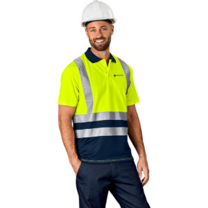 Surveyor Two-Tone Hi-Viz Reflective Golf Shirt | Brandability