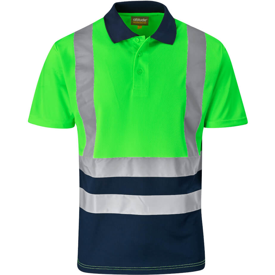 Surveyor Two-Tone Hi-Viz Reflective Golf Shirt | Brandability
