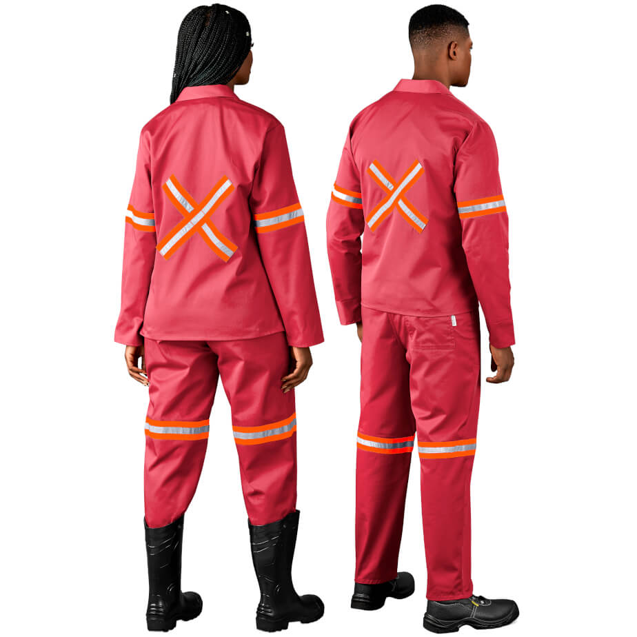 Trade Polycotton Conti Suit Reflective Arms, Legs & Back - Orange Tape ...