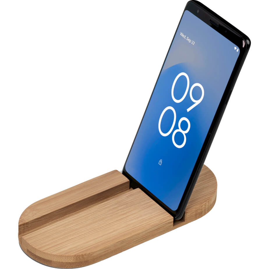 Okiyo Kurosu Bamboo Phone Stand | Brandability
