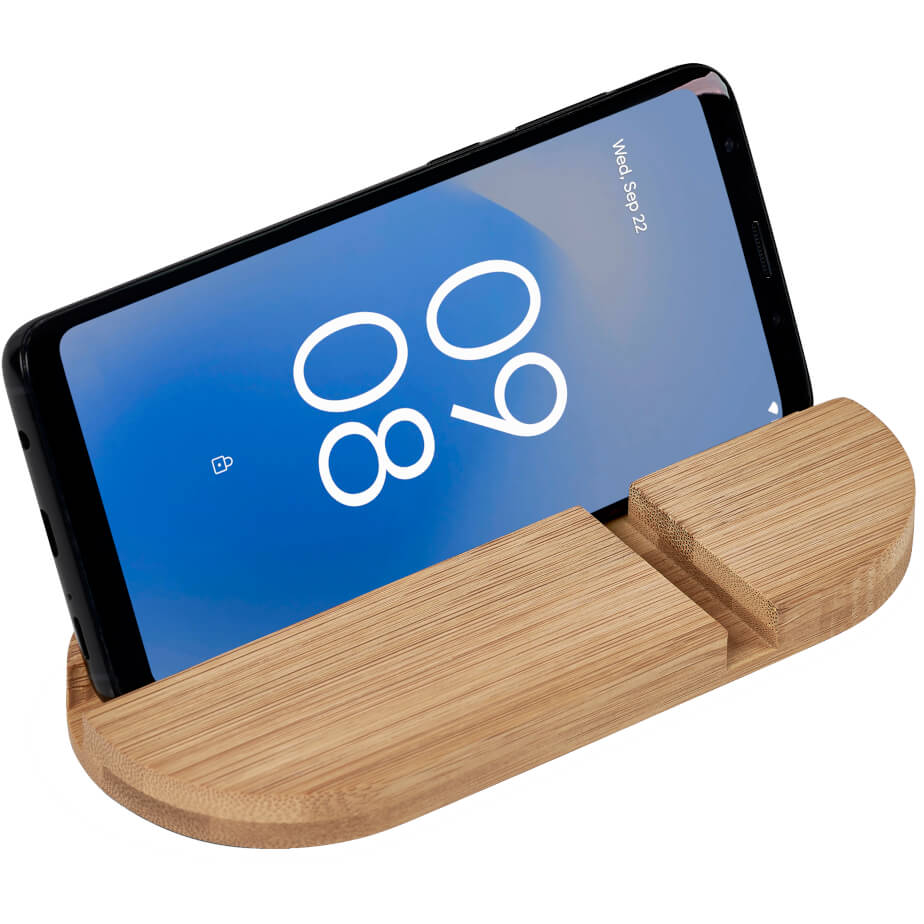 Okiyo Kurosu Bamboo Phone Stand | Brandability