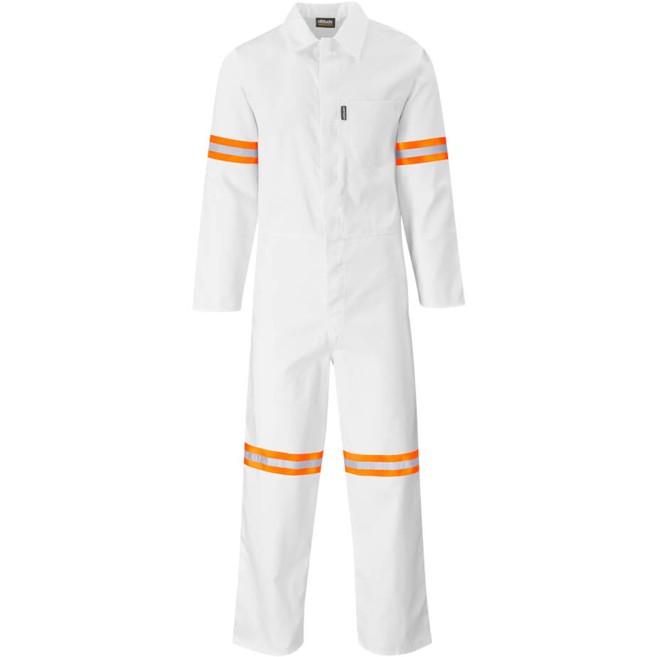 Safety Polycotton Boiler Suit - Reflective Arms & Legs - Orange Tape ...