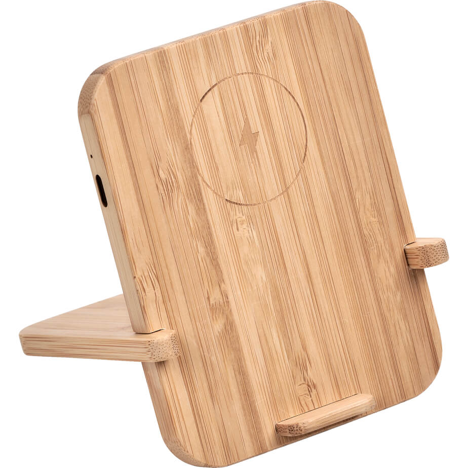Okiyo Noryoku Bamboo Wireless Charging Phone Stand | Brandability