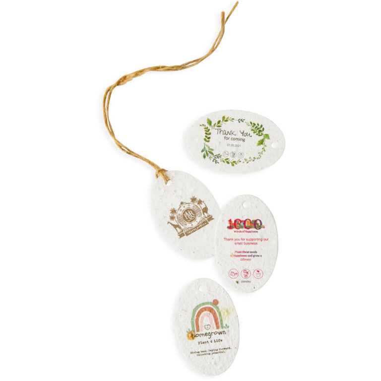 Plantable Paper Gift Tags - Oval | Brandability