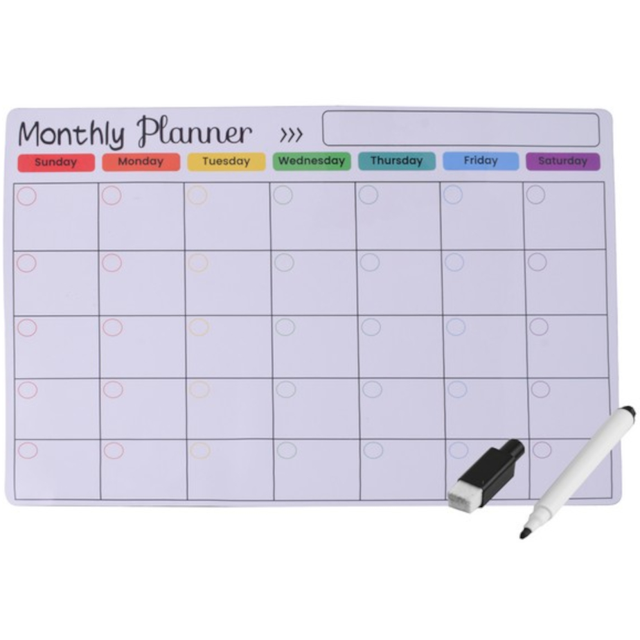Magnetic Monthly Planner & Dry Erase Marker | Brandability
