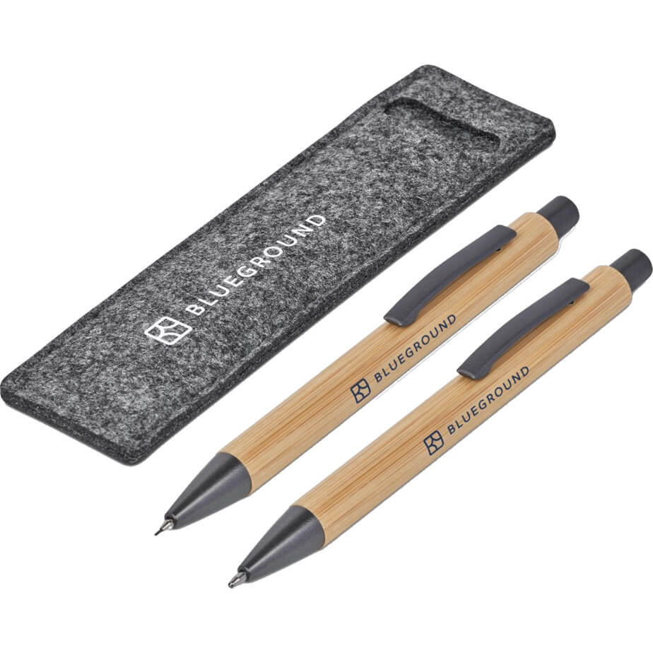 Okiyo Jona Bamboo Ball Pen & Pencil Set | Brandability