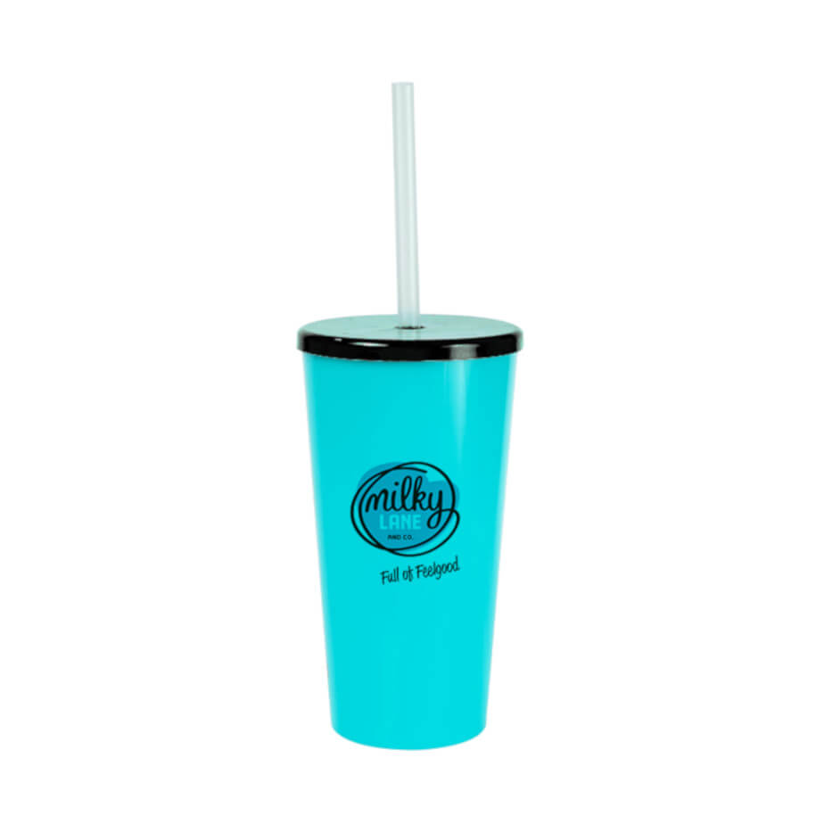 600ml PP Tucan Tumbler With Cap & Clear Straw - Large | Brandability