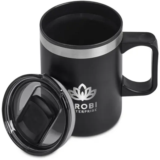 Kooshty Angelo Stainless Steel & Plastic Double-Wall Mug | Brandability