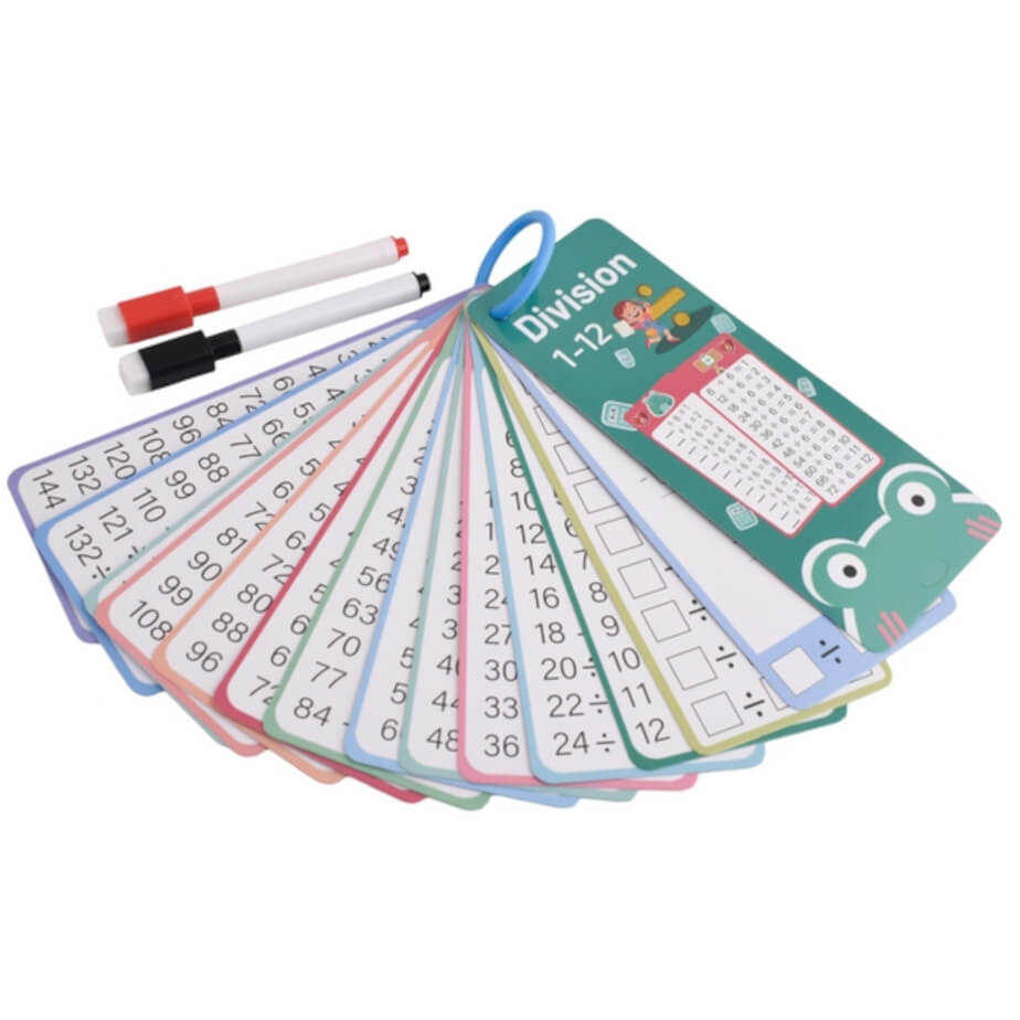 Maths Division Flash Card Set 1-12 | Brandability
