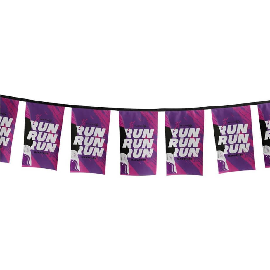 Sublimated Single-Sided Polyester Rectangle Bunting - 10m | Brandability