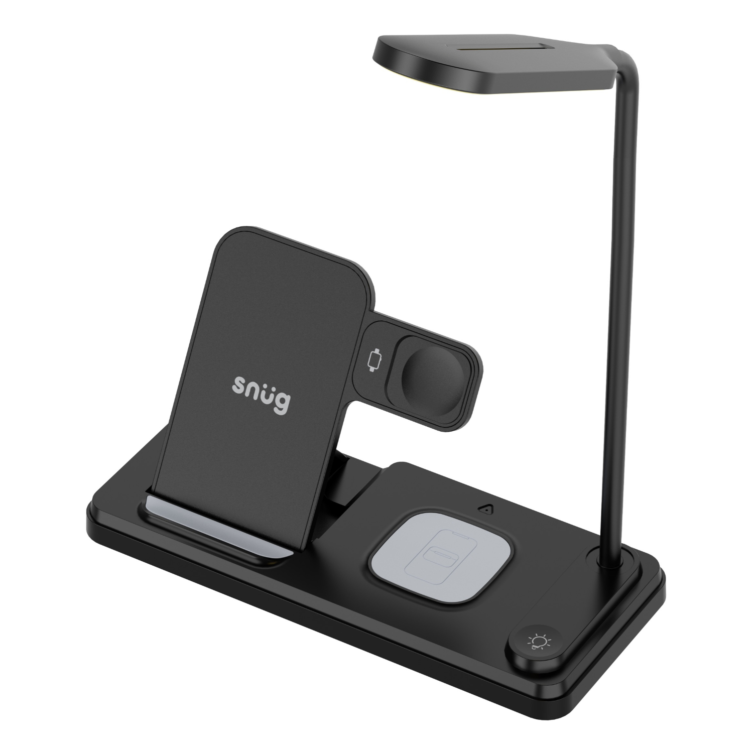 Snug Wireless 4-In-1 LED Lamp Charger 15W - Black | Brandability